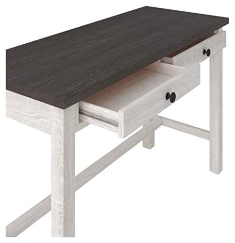 Signature Design by Ashley Dorrinson Modern Farmhouse 47" Home Office Desk with 2 Drawers, Whitewash