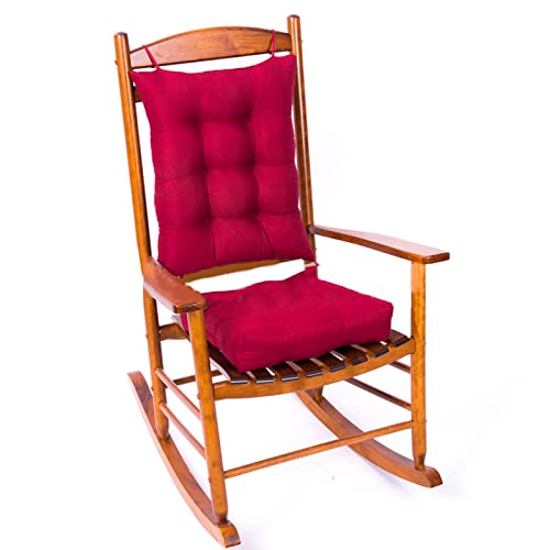 HERMJ Rocking Chair Cushion Premium Tufted Pads with Ties Upholstered for Outdoor Lounge Chairs,Swings,Benches Relaxation,17"x17" and Seat Back 21"x17",Without Chair