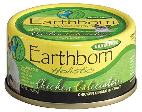 Earthborn Holistic Chicken Catcciatori Grain-Free Moist Cat Food 3 Ounce (Pack of 24)