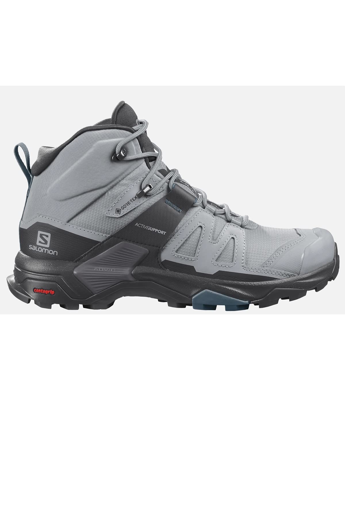 Salomon X Ultra 4 Mid GTX Hiking Boots Womens Sz 7.5 Quarry/Black/Legion Blue