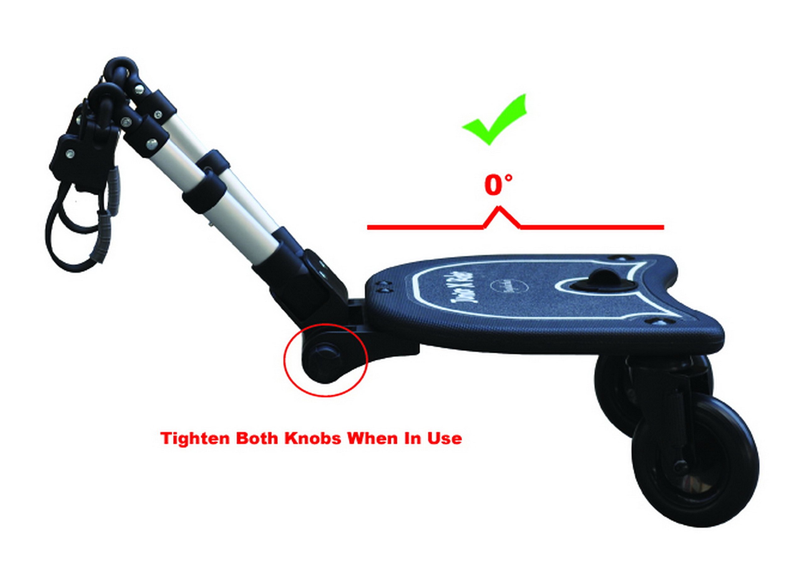 Englacha 2-in-1 Cozy X Rider, Black - Child Rider Stroller Attachment with Saddle Seat and Standing Platform - Universal Fit for Most Prams - Quick and Easy to Use - Designed for Safety