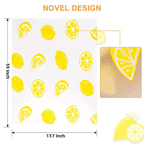 Cooyes Shelf Liner for Kitchen Cabinets Non-Adhesive Drawer Liner Non-Slip Refrigerator Liner - Best Shelf Liner, Fridge, Drawer, Cupboard Liner (Lemon,17.7 x 59 Inch)
