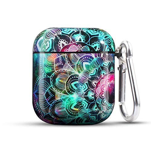 HIDAHE Airpods 2 Case, AirPods Cases Cover Cute, Airpods Skins, Airpods Accessories, Mandala Pattern IMD Case Cover Women Girls Hard Case for Airpods 1 & 2 Charging Case, IMD Mandala