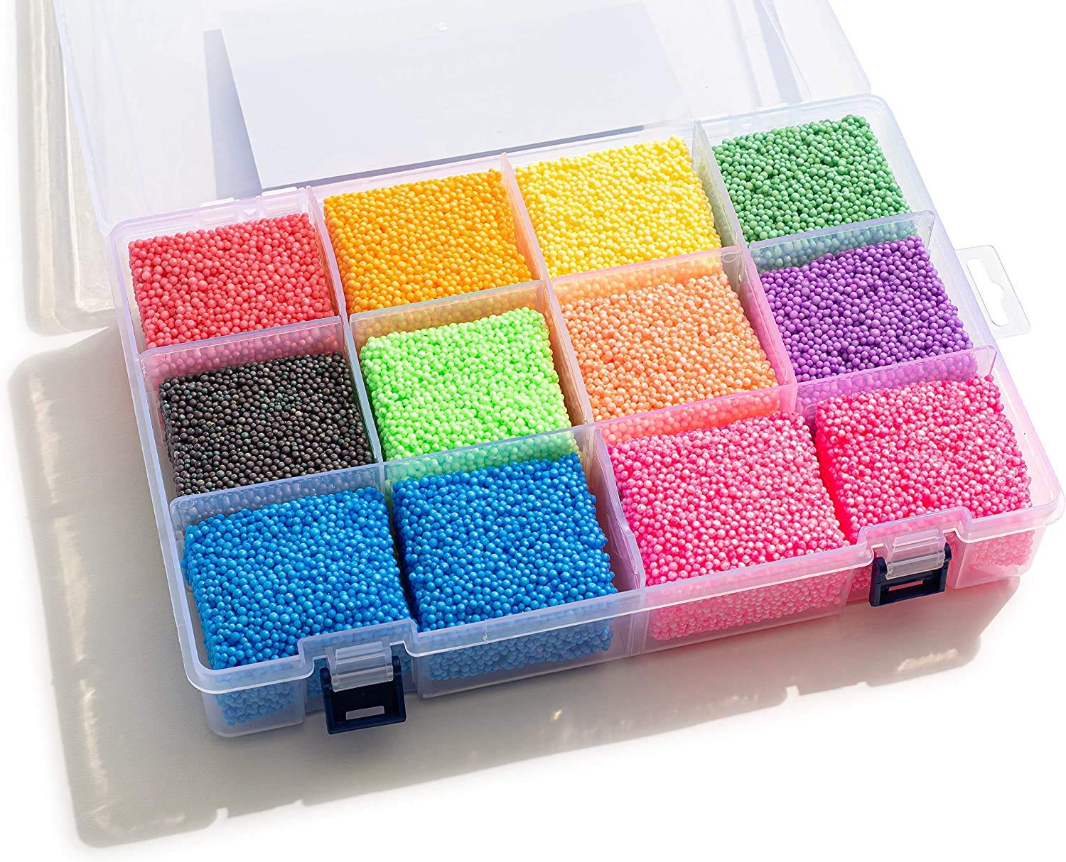 Special Supplies Fun Foam Modeling Foam Beads Play Kit, 12 Blocks Childrenâs Educational Clay for Arts Crafts Kindergarten, Preschool Kids Toys Develop Creativity, Motor Skills, Reusable Container