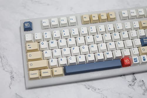 Cmokifuly Soymilk Keycaps Cherry Profile Keycaps Custom Keycaps for Mechanical Keyboard,136 Keys Set PBT Keycaps Dye Sublimation Keycaps (Soymilk)