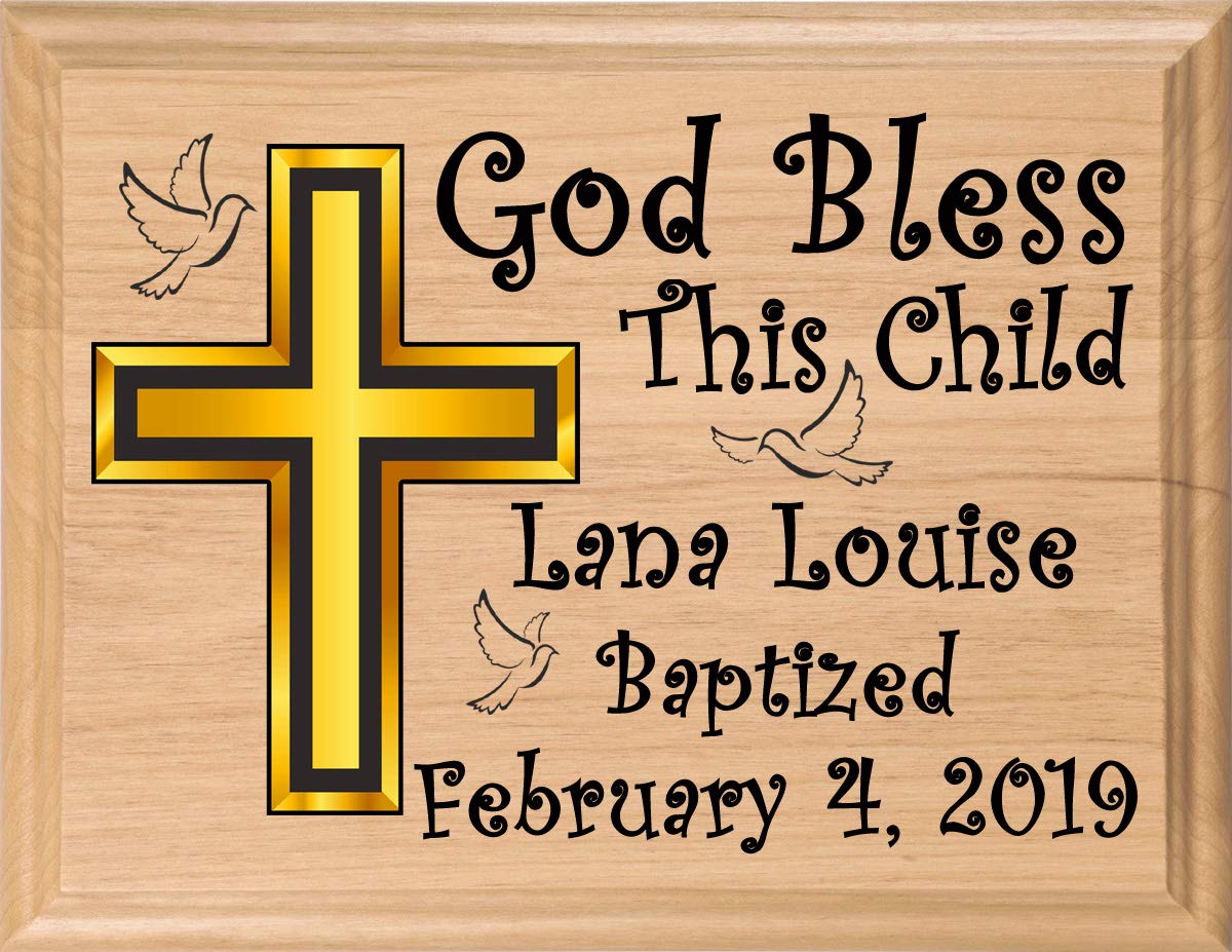 PERSONALIZED Baptism Gift Plaque Christening Gifts For Baby Girls Boys Babies Made in The USA