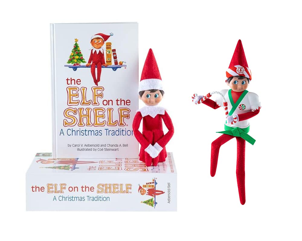 Elf On The Shelf Scout Boy (Blue Eyed Boy) with Karate Kicks Set Bundle