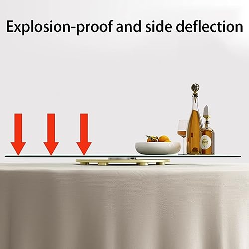 BBAUER Glass Lazy Susan Turntable, Swivel Glass with Base, with Aluminum Alloy Bearing, Smooth Swivel, for Kitchen Dining, Parties, Wedding