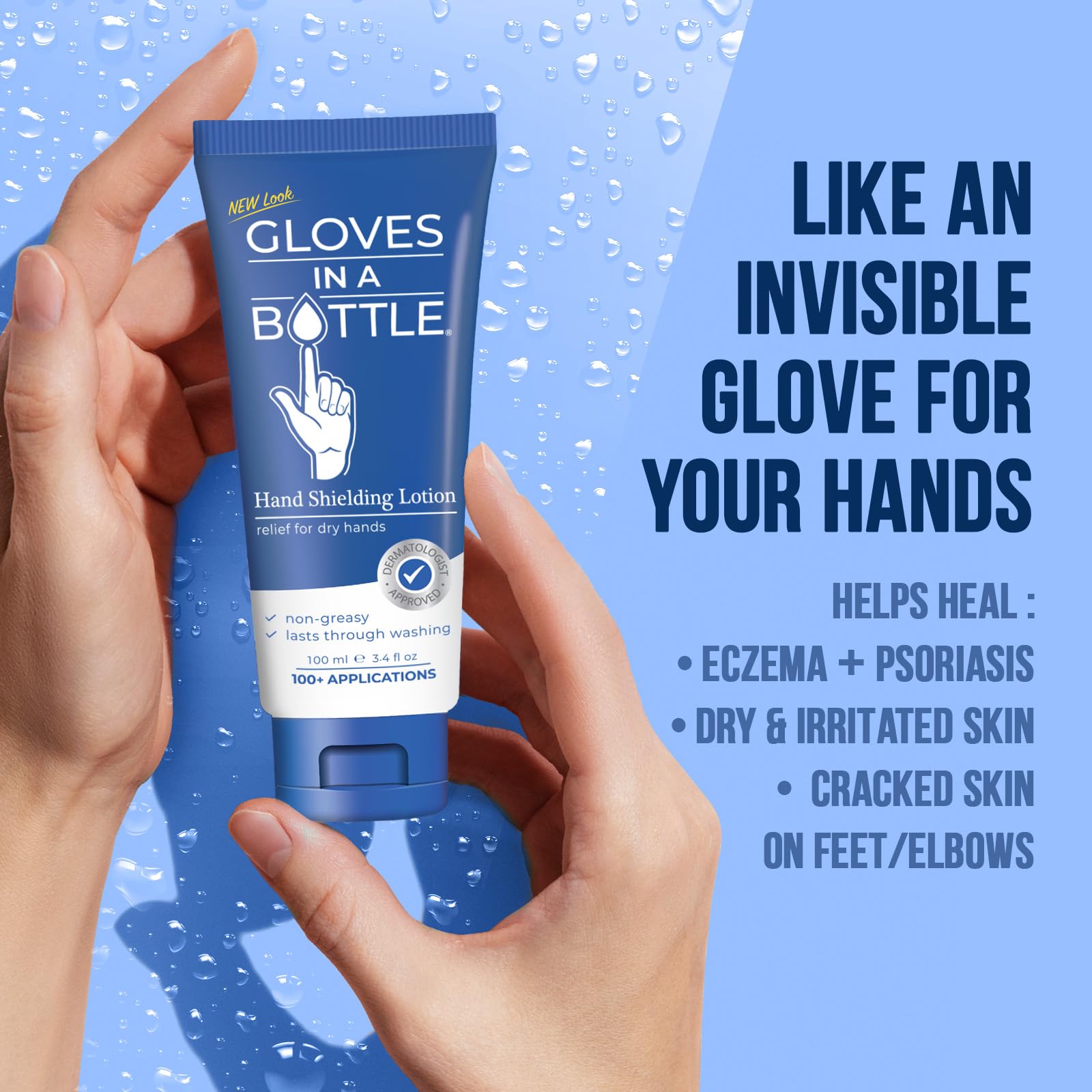 Gloves in a Bottle Shielding Lotion, Relief for Eczema and Psoriasis, 3.4 ounces (Pack of 2)