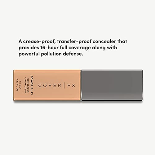 Cover FX Power Play Concealer: Crease-Proof, Transfer-Proof Concealer Provide 16-hour Full Coverage with Powerful Pollution Defense- G Medium 2, 0.33 Fl Oz