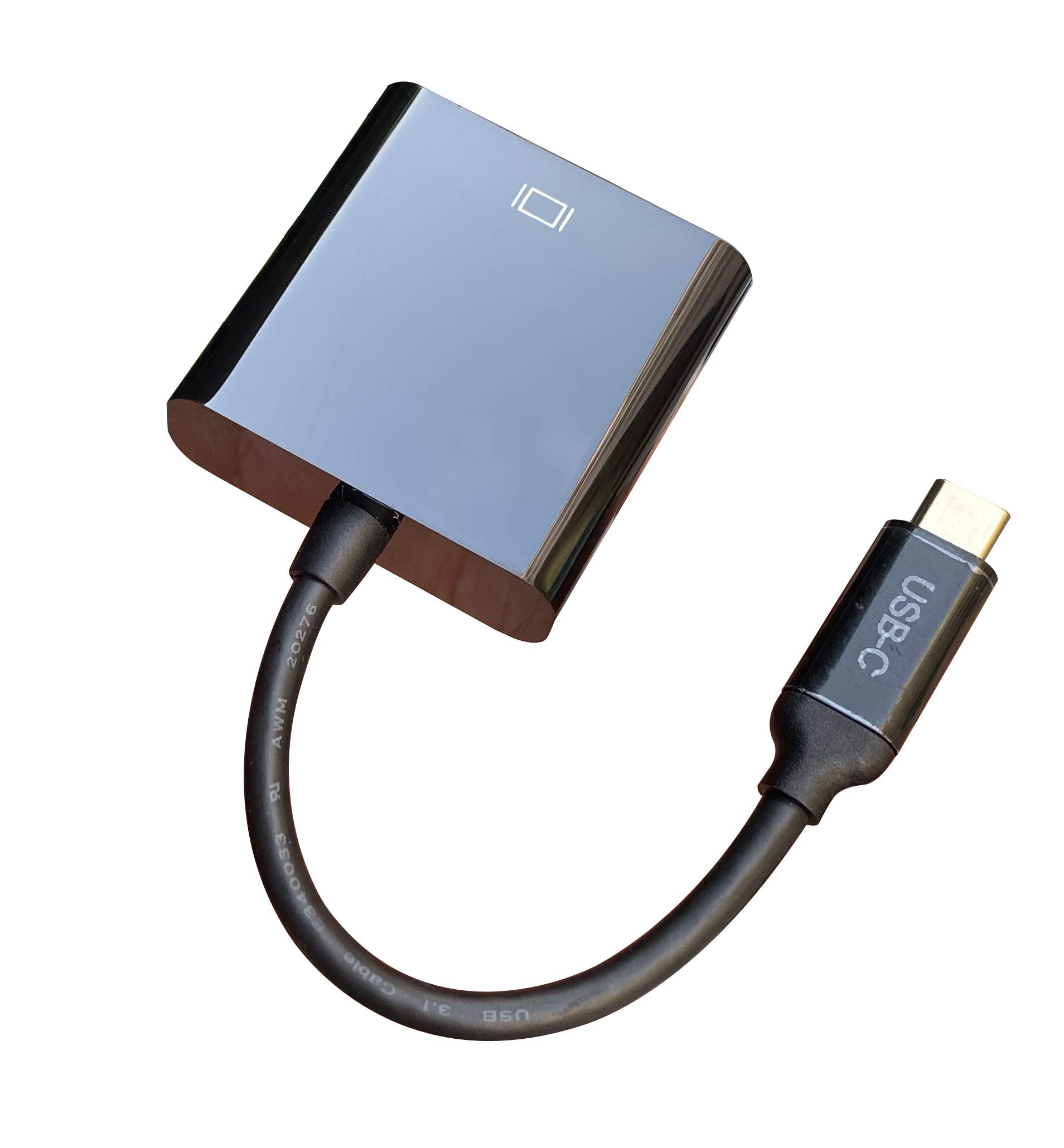 USB-C to VGA Adapter Thunderbolt 3 with Gold-Plated Connector USB3.1 Type C to VGA Adapter for VGA Compatible for MacBook Pro/Dell XPS 13/Chromebook Pixel/Yoga 910/Miix 510/surface go(Black)