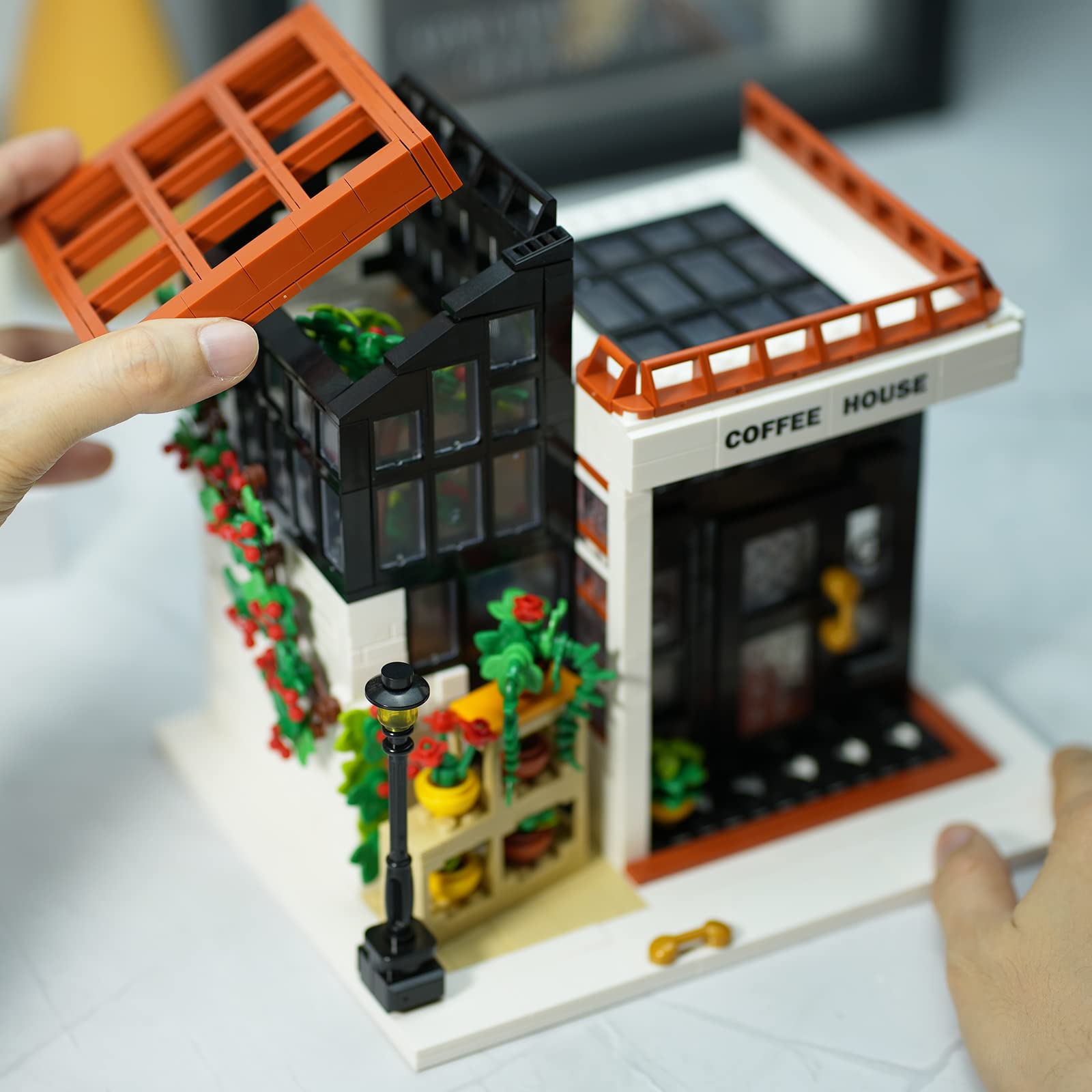 ENJBRICK Modular House Building Kit,Townhouse Building Blocks Model Set for Teens and Adults,Architecture Collectible Toy Building Set
