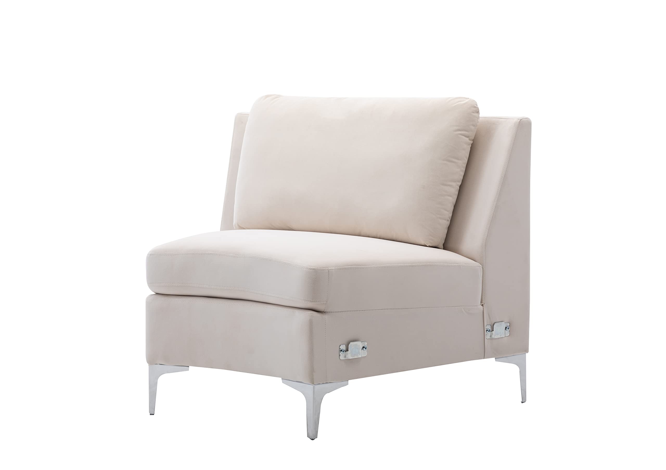 Legend Vansen Velvet Symmetrical Modular U Shaped 4 Seats Sofa Corner Curved couches Sectional, 136" Wide, Beige
