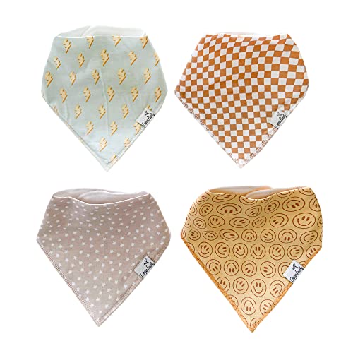 Copper Pearl Baby Bandana Drool Bibs for Drooling and Teething 4 Pack Gift Set Vance, Soft Set of Cloth Bandana Bibs for Any Baby Girl or Boy, Cute Registry Ideas for Baby Shower Gifts