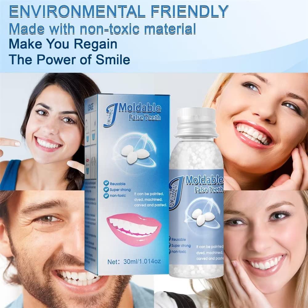 Aioweika Moldable Dental Care Glue for Filling Missing, Broken Teeth, Crowns and Bridges Temporary Teeth Replacement DIY Heat Fit Beads