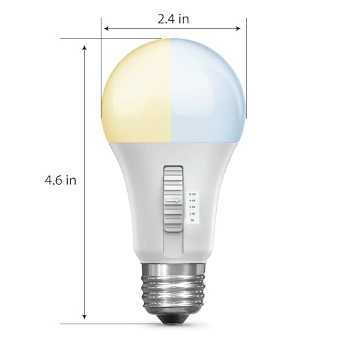 Feit Electric LED Color Selectable Timer Intellibulb - A19 with an E26 Medium Base Light Bulb - 60W Equivalent - 15 Year Life - 800 Lumen - 2700K Soft White and 5000K Daylight