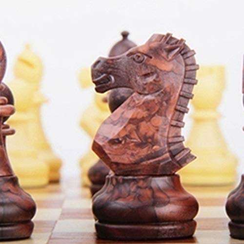 Chess Set Magnetic Board Tournament Travel Portable Chess Set New Chess Folded Board International Magnetic Chess Set Playing Gift Chess Game Board Set (Color : Brown)