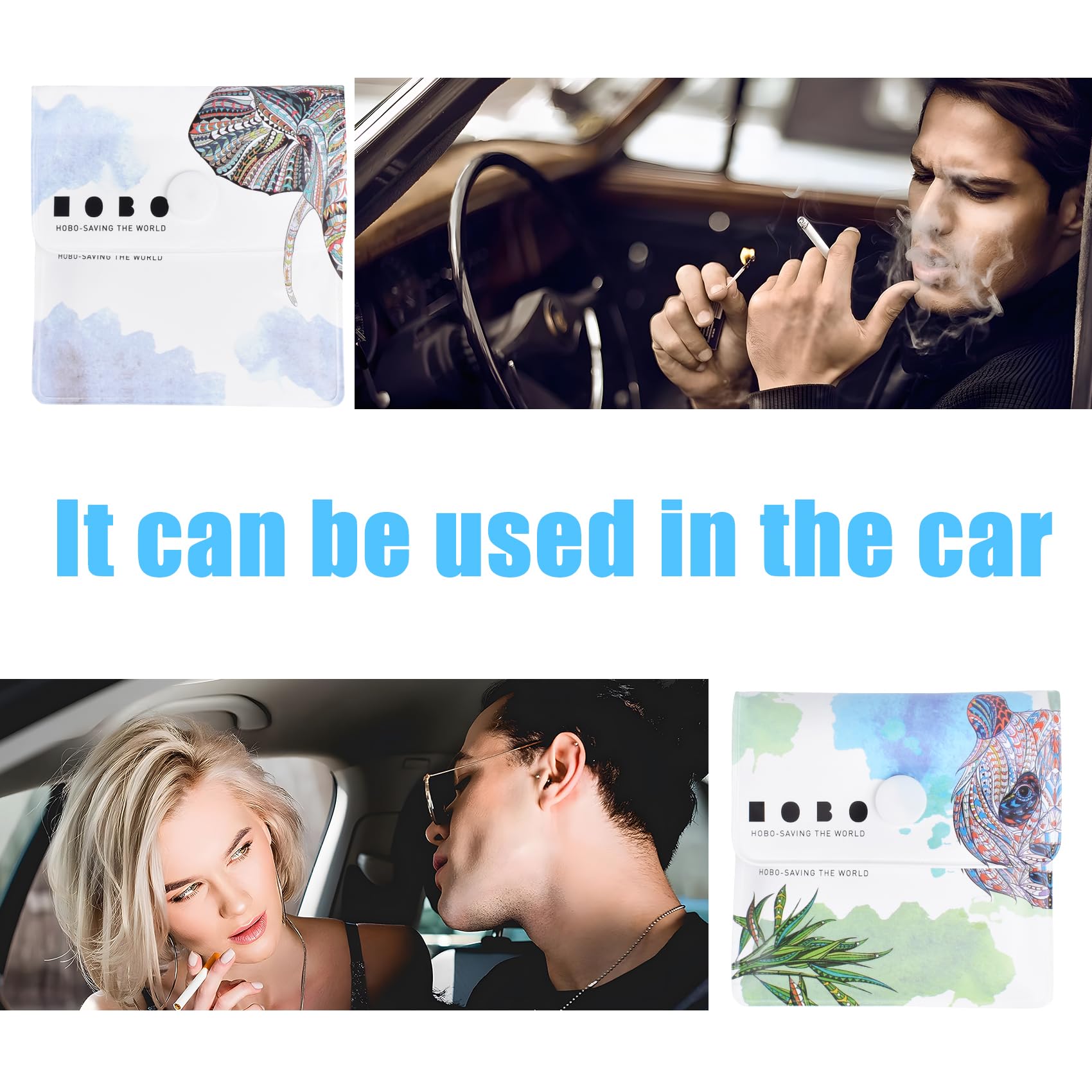 6 PCS Pocket Portable Ashtray Pouch, Reusable PVC Fireproof car ashtray small ashtray outdoor ashtray for Daily or Travel Use