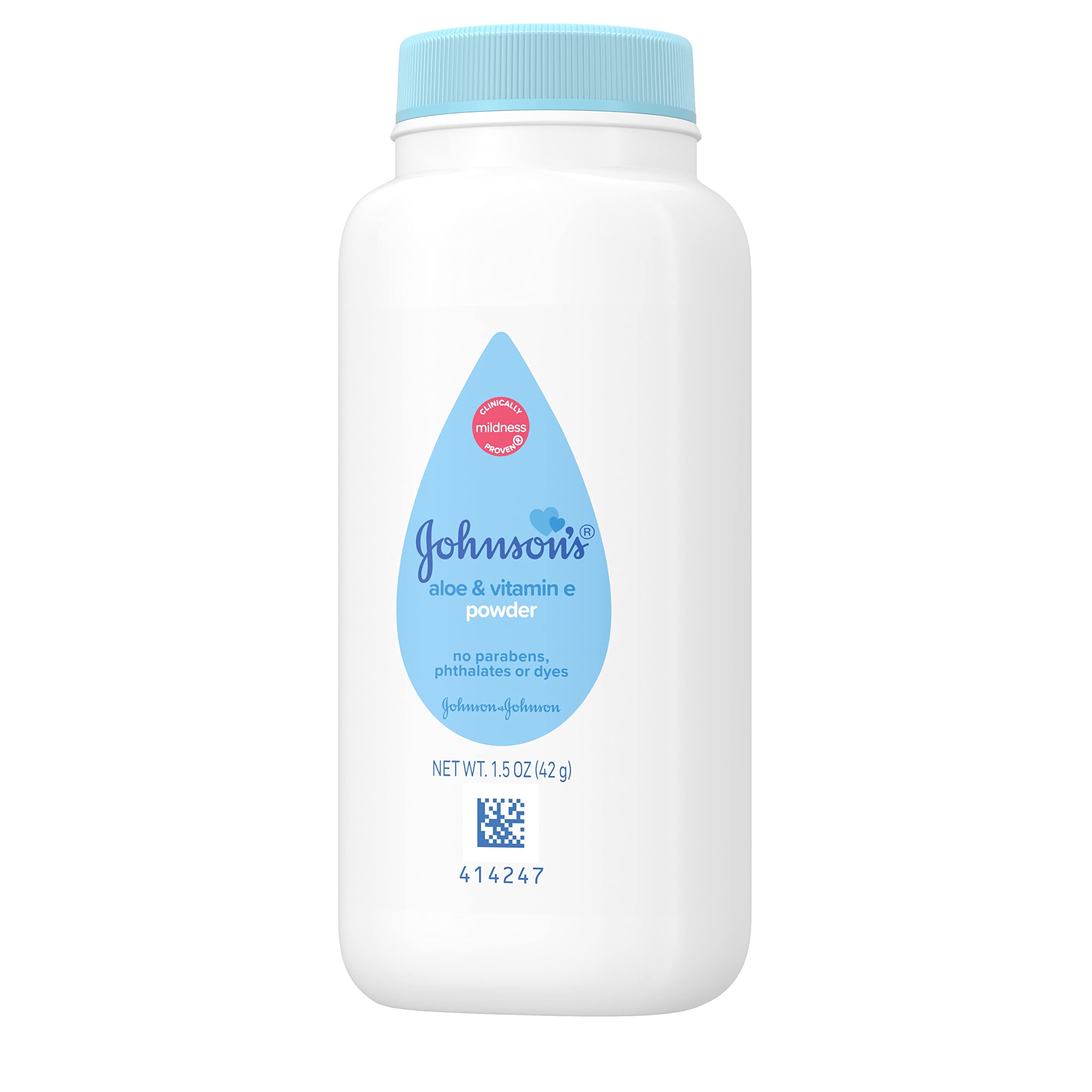 Pharmapacks Johnson's Talc Free Baby Powder Soothing Aloe & Vitamin E - 1.50 oz (Pack of 5)