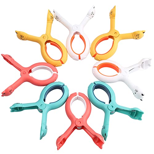 Beach Towel Clips for Beach Chairs Cruise,Set of 6,Cat Laundry Clips for Drying Clothes,Quilt,Blanket,Home Pool Chair (8PC)
