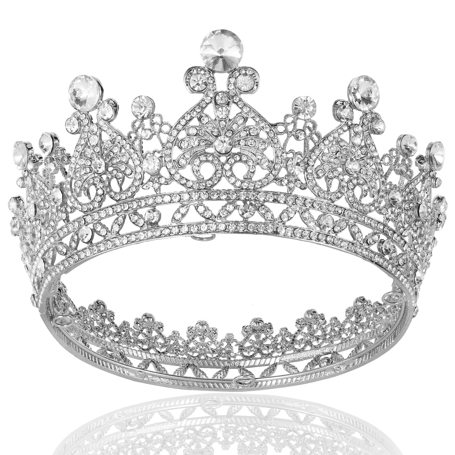 Silver Crown for Women Crystal Queen Crowns and Tiaras for Girls Pageant Birthday Wedding Prom Party Valentines Costume