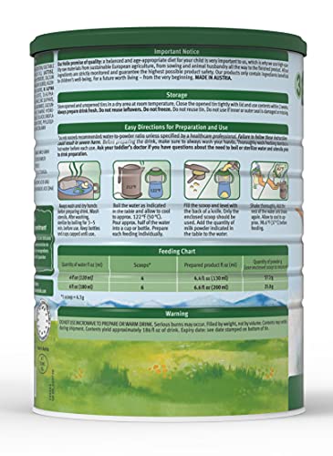 Holle Non-GMO - European Whole Goat Milk Toddler Drink - with DHA for Healthy Brain Development - 1 Year & Up