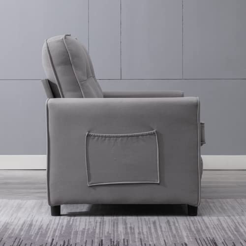 BALUS Convertible 3-in-1 Folding Sofa Bed, Loveseat Sleeper Cot, 84" Tri-Fold Multi-Function Modern Breathable Couch, Folding Mattress for Guests, Futon for Living Room, Floor Sofa Bed(Light Grey)