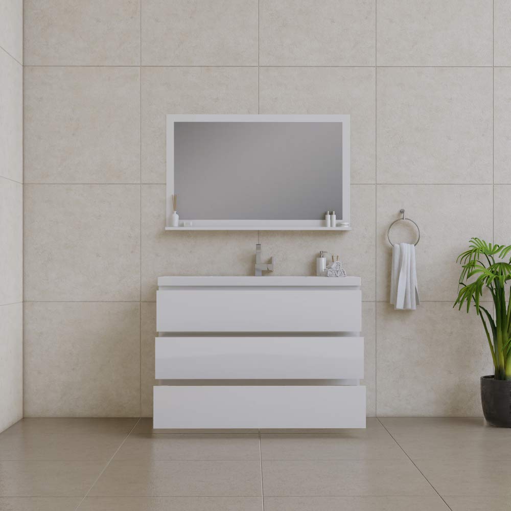Alya Bath Paterno Bathroom Vanity, 42", White