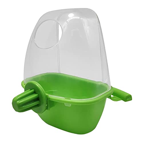 Bird Cage Feeder Parrot Watering Bowl Feeding Station with Perch Water Food Dispenser for Budgie Parakeets Lovebirds Pet Supplies Canary, Green