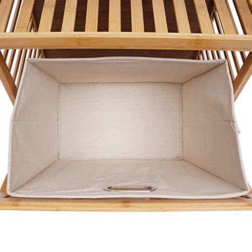Bamboo Laundry Hampers Storage Basket Clothes Storage Shelf Organizer Bathroom Rack,Laundry Room Shelves