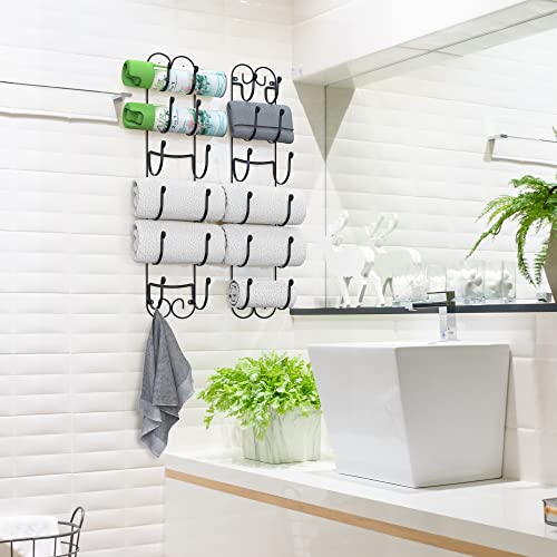 DecoBros Wall Mount Multi-Purpose Towel/Wine/Hat Rack, Bronze
