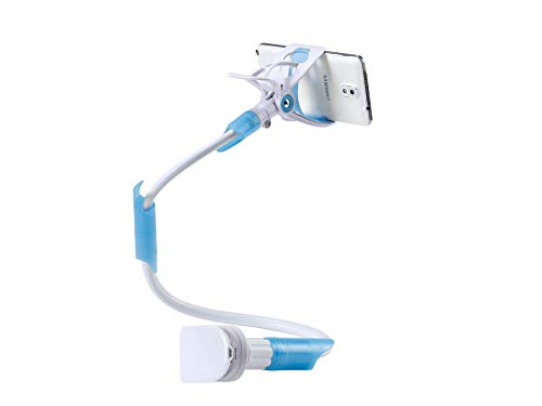 PowerTRC Cell Phone Clip Holder, Gooseneck Clamp Universal Lazy Mount Flexible Long Arm Bracket for 3.5-6.3" Phones Mobile Stand for Bed, Office, Kitchen with Maneuverable Arm
