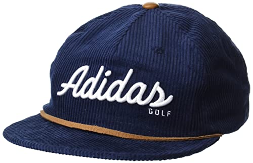 adidas Corduroy Leather Rope 5-Panel Hat, Collegiate Navy, One Size