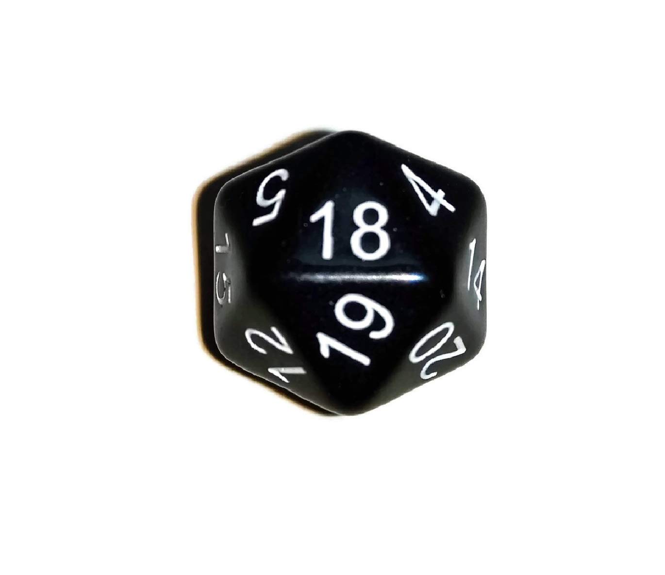 Black with White Numbers d20 Initiative Advantage Die for Role-Playing Games. 20 Sided RPG Dice