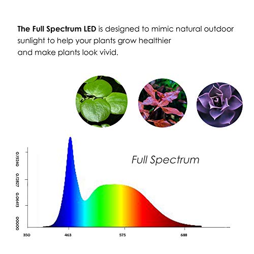Hiro Aquatics Full Spectrum LED Light with Bamboo Board, Fits Aquarium Nano Tank, Betta Fish Tank, Potted Plants, Succulents, Miniature Landscape – 9W