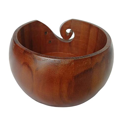 beiyoule Bamboo Yarn Bowl,Handmade Knitting Bowl Wool Holder,DIY Natural Embroidery Crocheting Storage Accessories for Crochet Home Decor