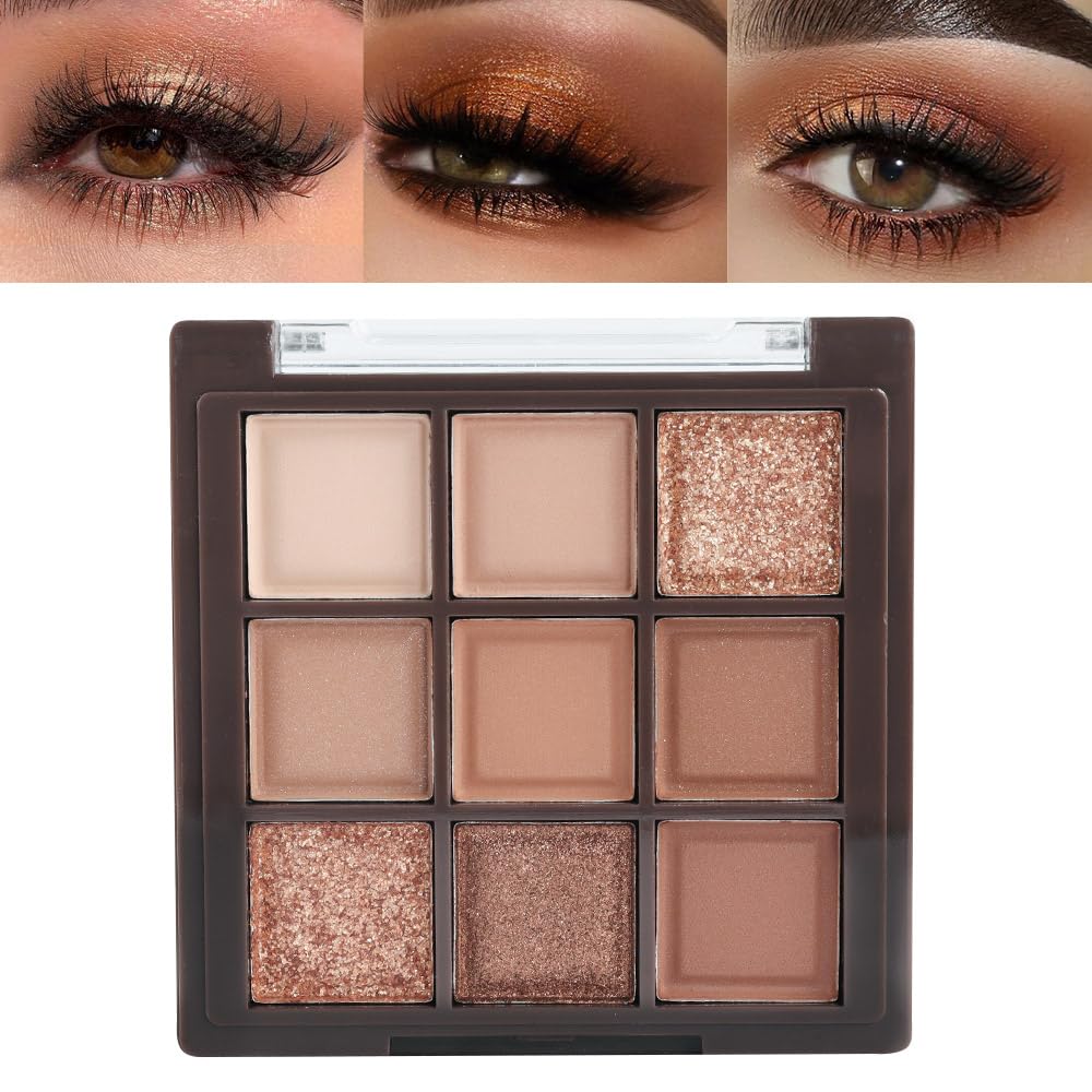 AMY'S DIARY Matte Nude Eyeshadow Palette Pink Makeup,9 Colors Matte Eyeshadow Long Lasting Eye Shadow Plattet for Girls