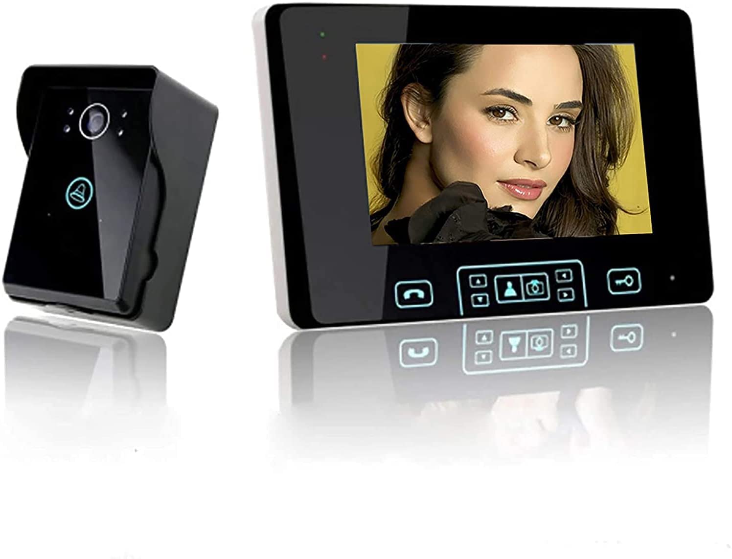 ANJIELO SMART Video Intercom 2.4GHz Wireless 7''Touch Key Screen Video Door Phone Intercom Access Control System Doorbell Night Vision