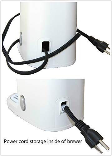 HIBREW Single Serve White Compact Portable Travel Size Kcup* Coffee Maker Brewing System Coffee Machine for Office, Travel Camping and for Hotel Dorm Hospitality