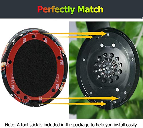 Beats Studio 3 Ear Pads, BUTIAO Replacement Protein Leather Earpads Memory Foam Ear Cushion Cups Repair Parts for Beats Studio 3 Studio 2 Wireless Wired Headphones by Dr.Dre - Black Floral