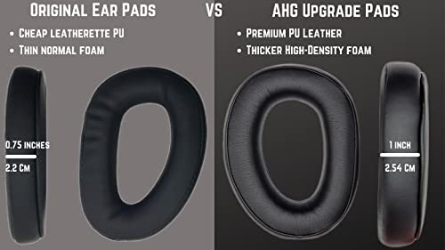 Premium Ear Pads Compatible with Sennheiser GSP 370, Sennheiser GSP 350, GSP 303, GSP 302, GSP 301 and GSP 300 Headphones. Premium Protein Leather | Soft High-Density Foam