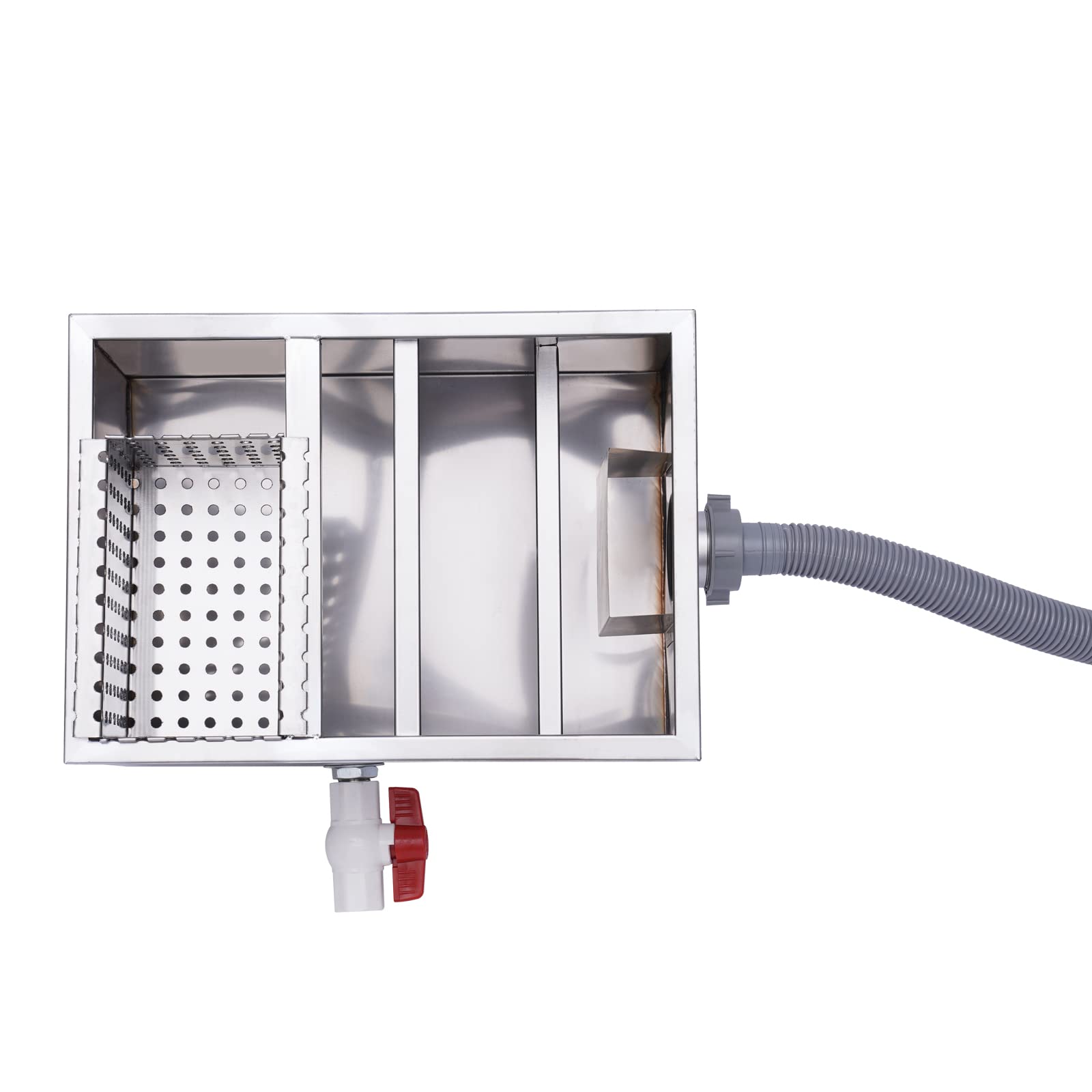 Leblett 20L Commercial Grease Trap,Stainless Steel Grease Interceptor with Automatic Shut-off Device,Under Sink Grease Trap Waste Water Oil-water Separator,for Restaurant Factory Home Kitchen