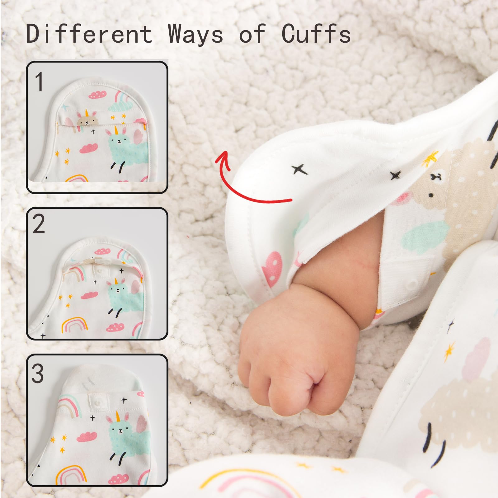 Baby Transitional Swaddle Blanket with Arms Up Half-Length Sleeves and Mitten Cuffs, Newborn Swaddles Sack 0-6 Months, Small-Medium Easy Change Infant Wrap, Infant Swaddling Sack
