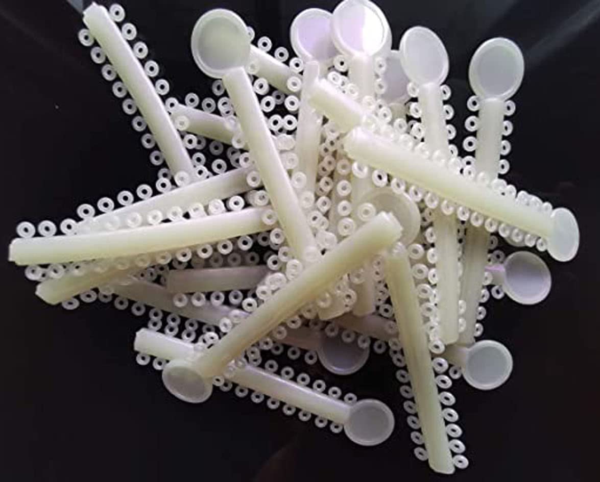Orthodontic Ligature Ties Orthodontic Elastomeric O-rings Braces Rubber Bands(1040pcs) (Pear White)