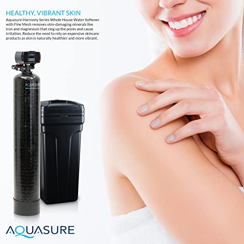 Aquasure Harmony Series 48,000 Grain Water Softener with Fine Mesh Resin for Iron Removal and Pleated Sediment Pre-Filter (48,000 Grain)
