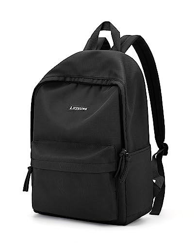 Black Backpack Casual Daypack Backpacks College Backpack Canvas Backpack for Women and Men with Laptop Compartment Carry on Backpack Simple Modern Backpack