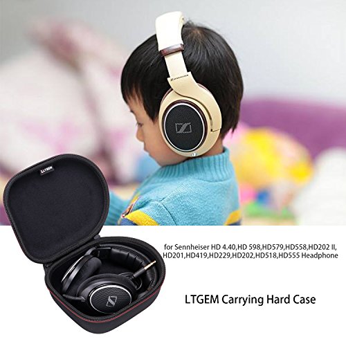 LTGEM Headphone Case for Sennheiser HD 599 SE / 560 S / 660 S / 600 / 450SE / 350BT Wireless Headphones(Black+Black)