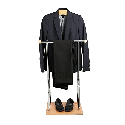 Mind Reader Clothing Valet Rack Suit Stand, Silver
