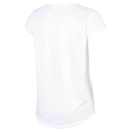 adidas girls Short Sleeve Scoop Neck Graphic Tee T Shirt, White With Light Pink, Small US
