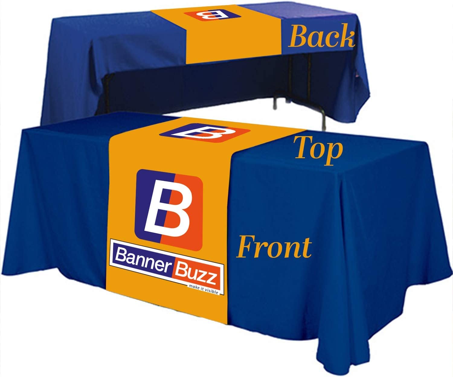 BannerBuzz Custom Table Runner Cloth, for Business, Trade Shows, Exhibitions, Events, Advertising (36" W x 90" H)
